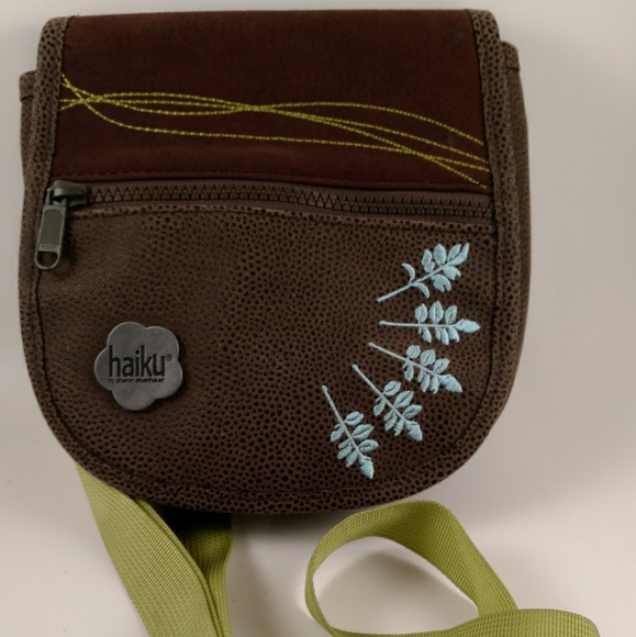 Haiku | Bags | New Beautiful Brown And Baby Blue Crossbody | Poshmark